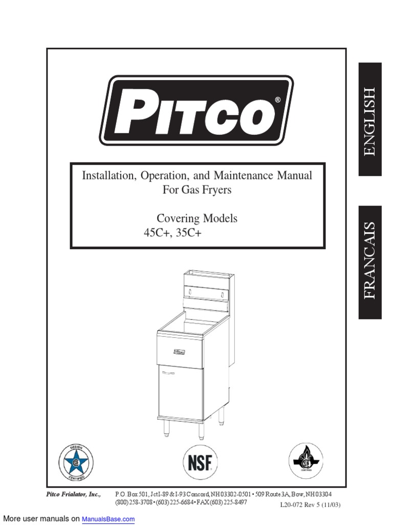 Catalogo Freidora Pitco 35C+ PDF | PDF | Thermostat | Thermometer