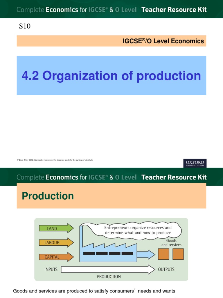 4.2 Organization of Production: Igcse /O Level Economics | PDF | Labour ...