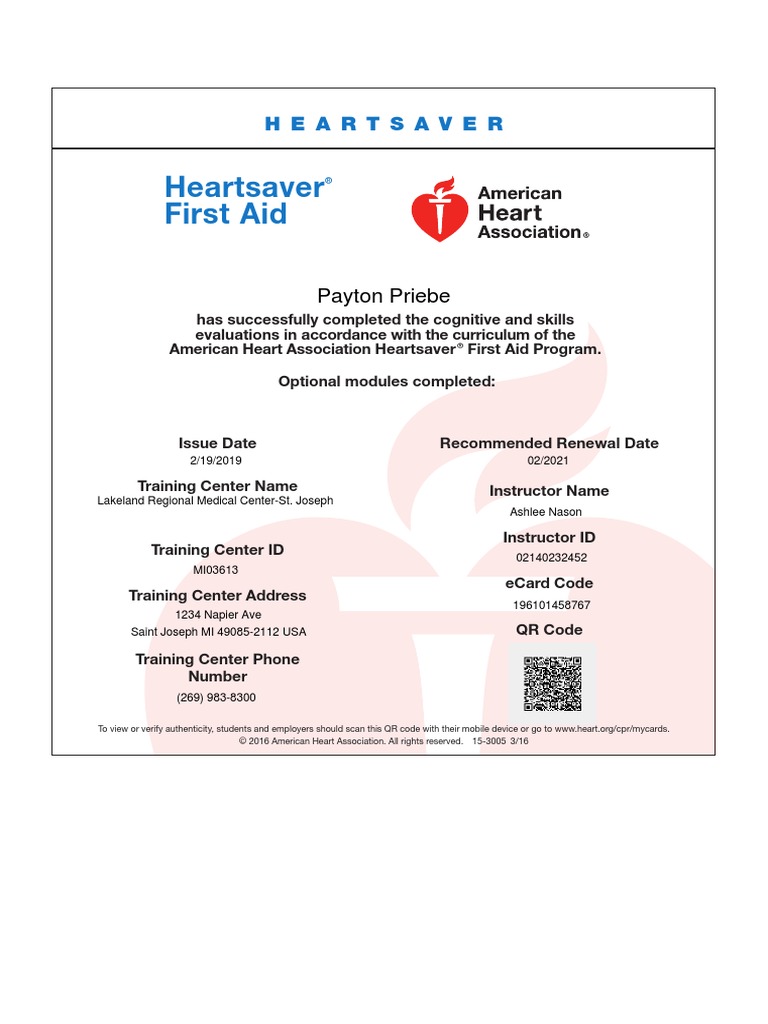 Heartsaver First Aid | PDF