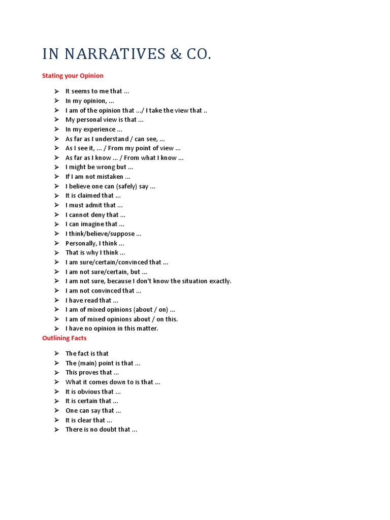 Narratives - Linking Words | PDF | Reason | Epistemology