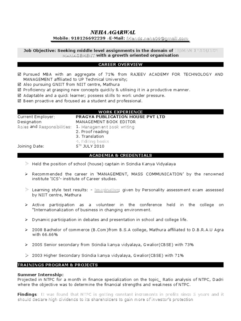 Neha Resume | PDF | Behavior Modification | Cognition