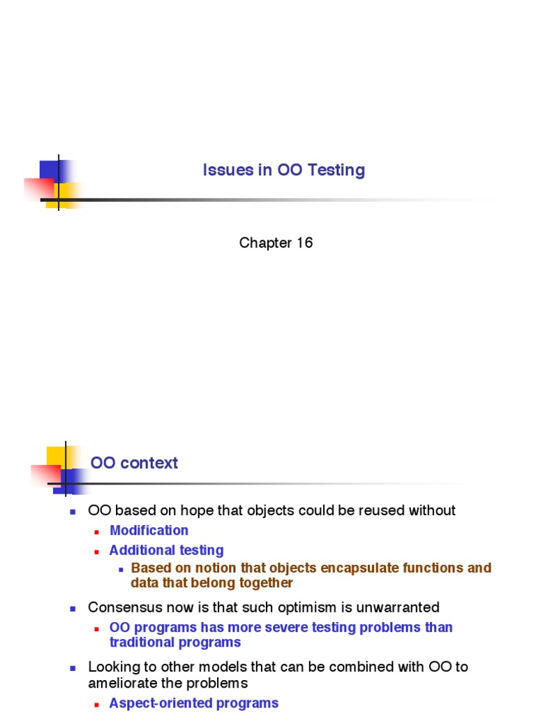 Issues in OO Testing | PDF | Object Oriented Programming | Models Of ...