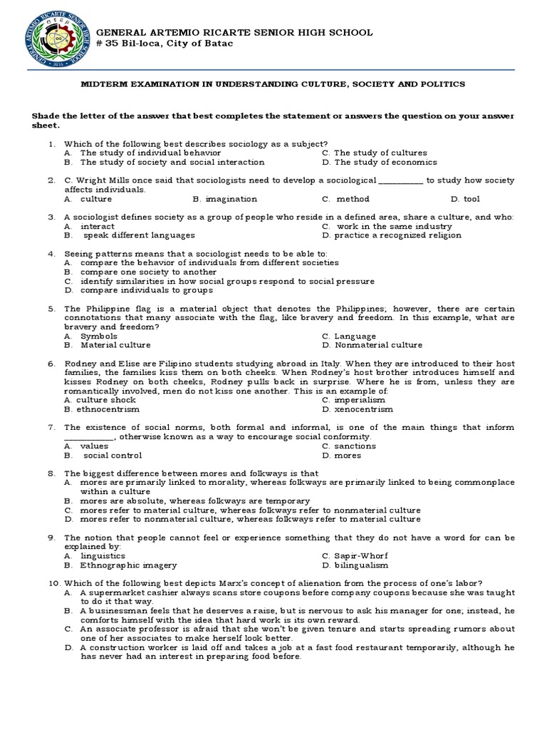 Midterm Ucsp Final | Download Free PDF | Socialization | Social Group