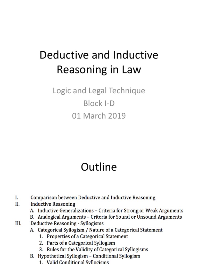 Deductive and Inductive Reasoning in Law | PDF | Inductive Reasoning | Argument
