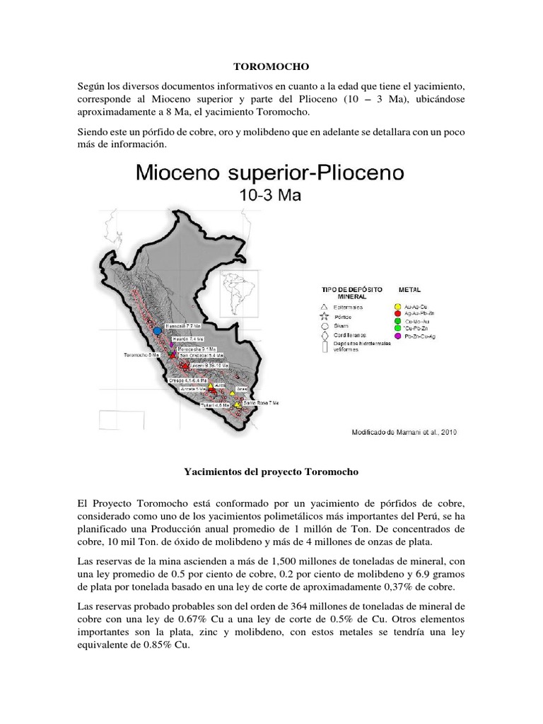 Toromocho | PDF | Molibdeno | Cobre