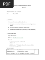 Kindergarten Lesson Plan: Counting 1-10 | PDF | Lesson Plan | Teachers