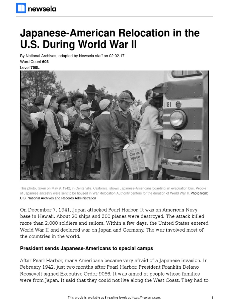 Japanese-American Relocation | PDF | Attack On Pearl Harbor ...