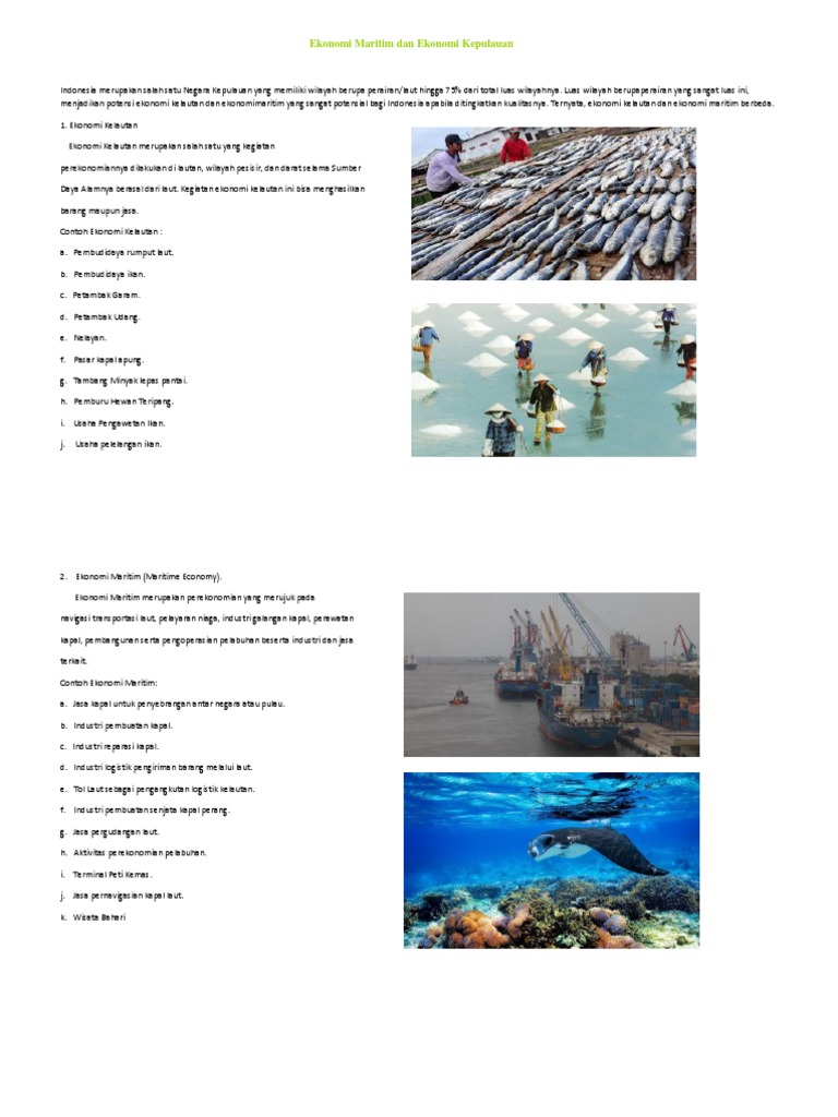 Potensi Ekonomi Maritim dan Kelautan Indonesia | PDF