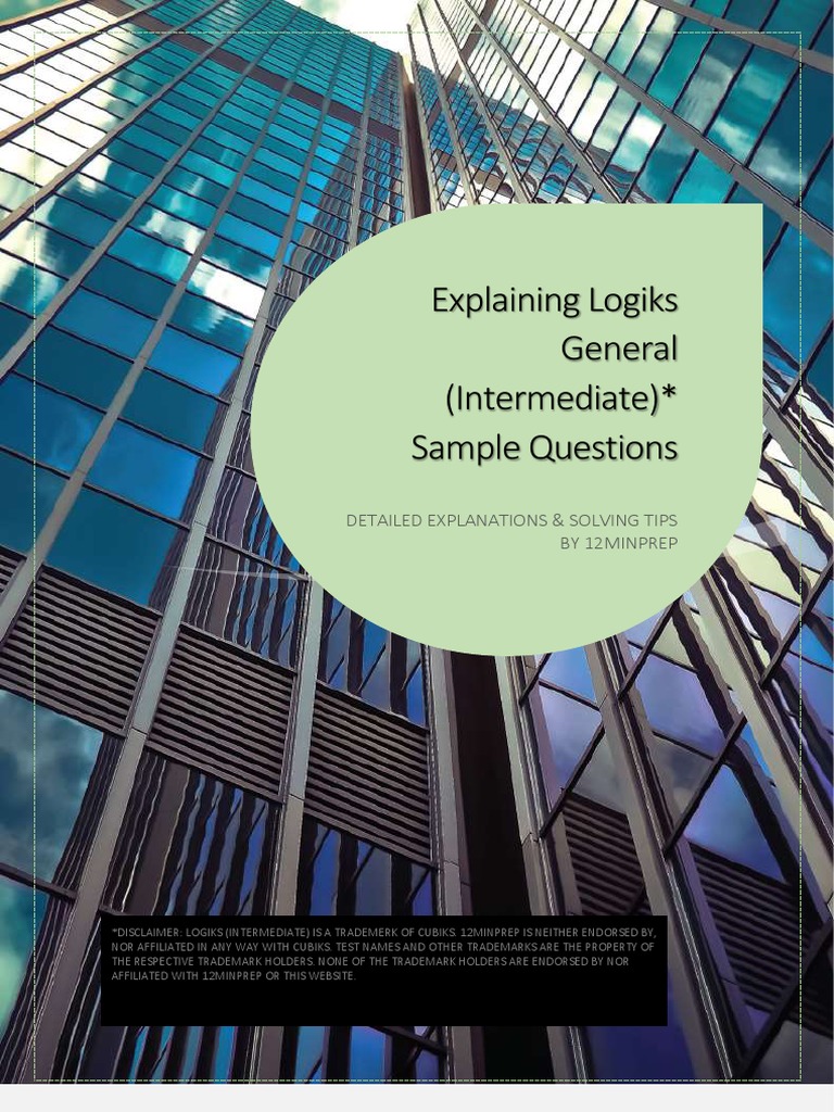 Logiks General Intermediate Test Explanations | PDF | Subtraction ...