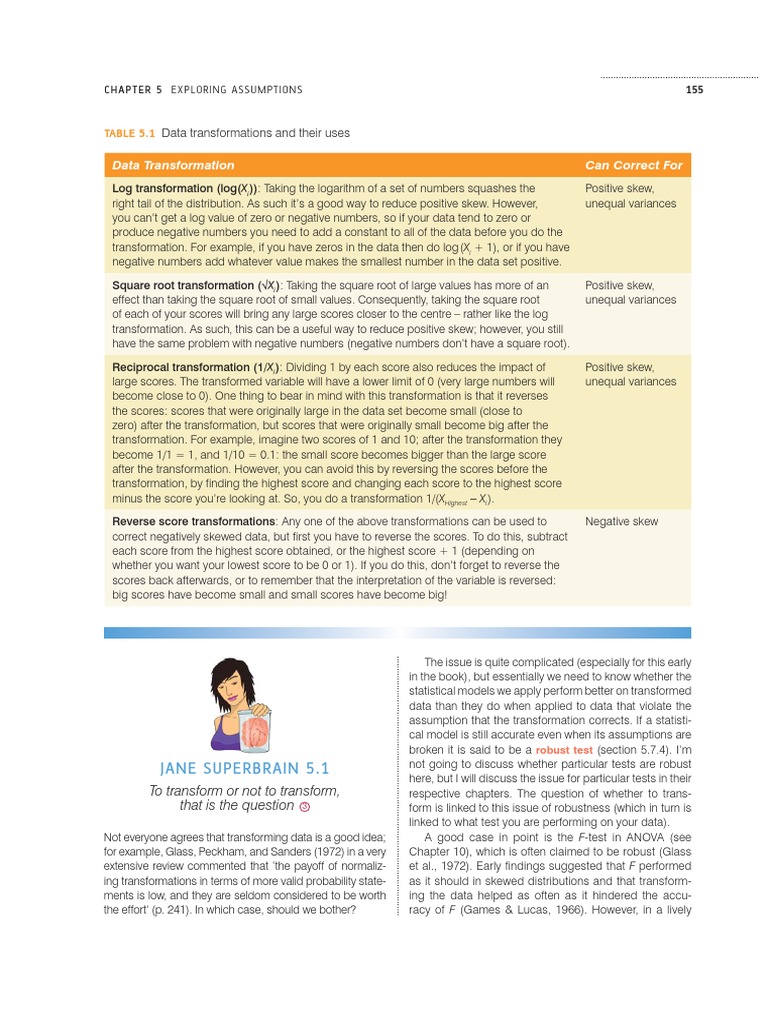 Data Transformation by Andy Field | PDF | Logarithm | Variance