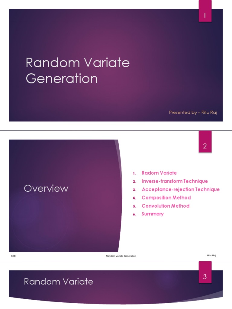 Random Variate Generation | PDF | Random Variable | Probability Density ...