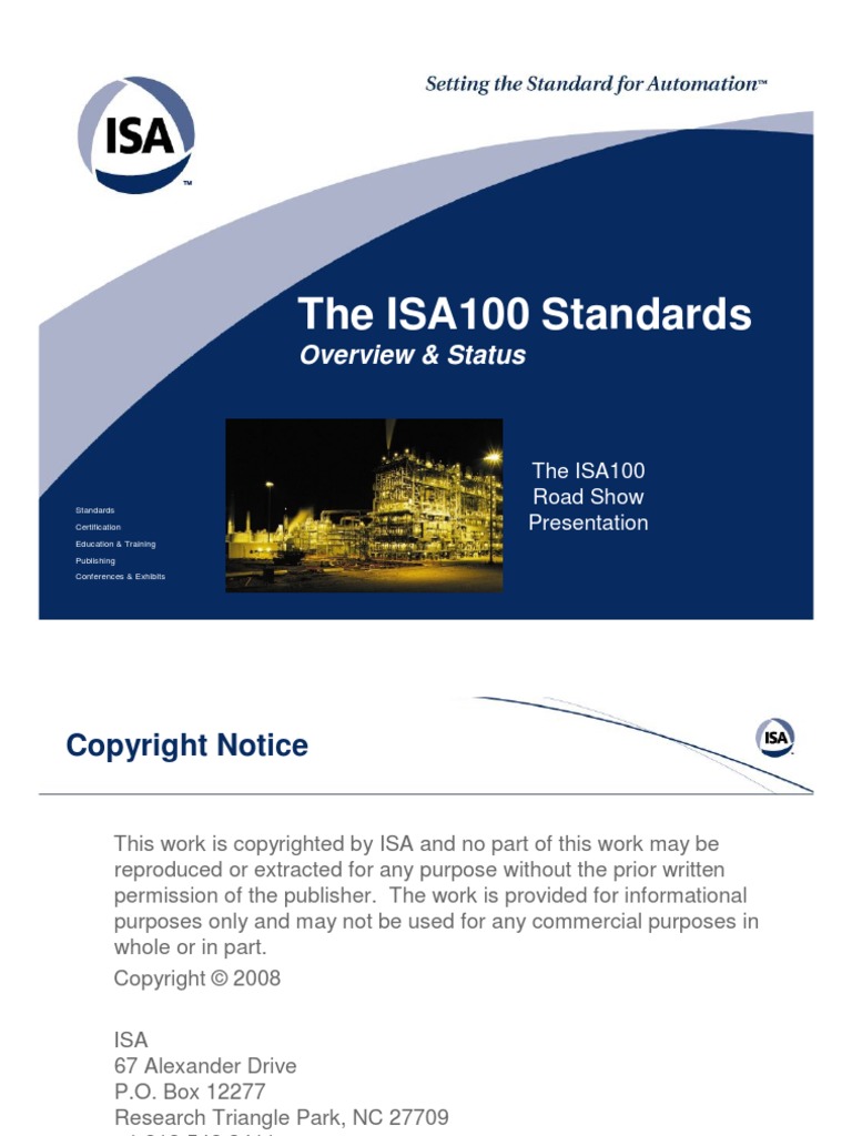 The ISA100 Standards: Overview & Status | PDF
