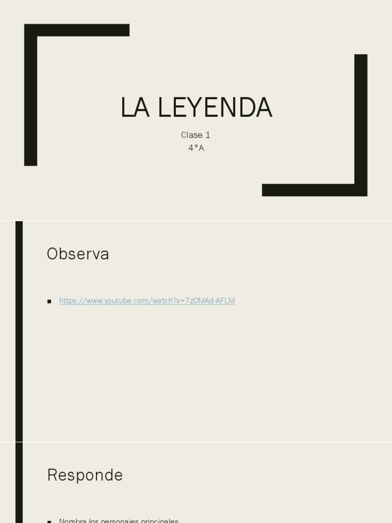 La Leyenda Clase 1 | PDF | Leyendas | Antropología cultural