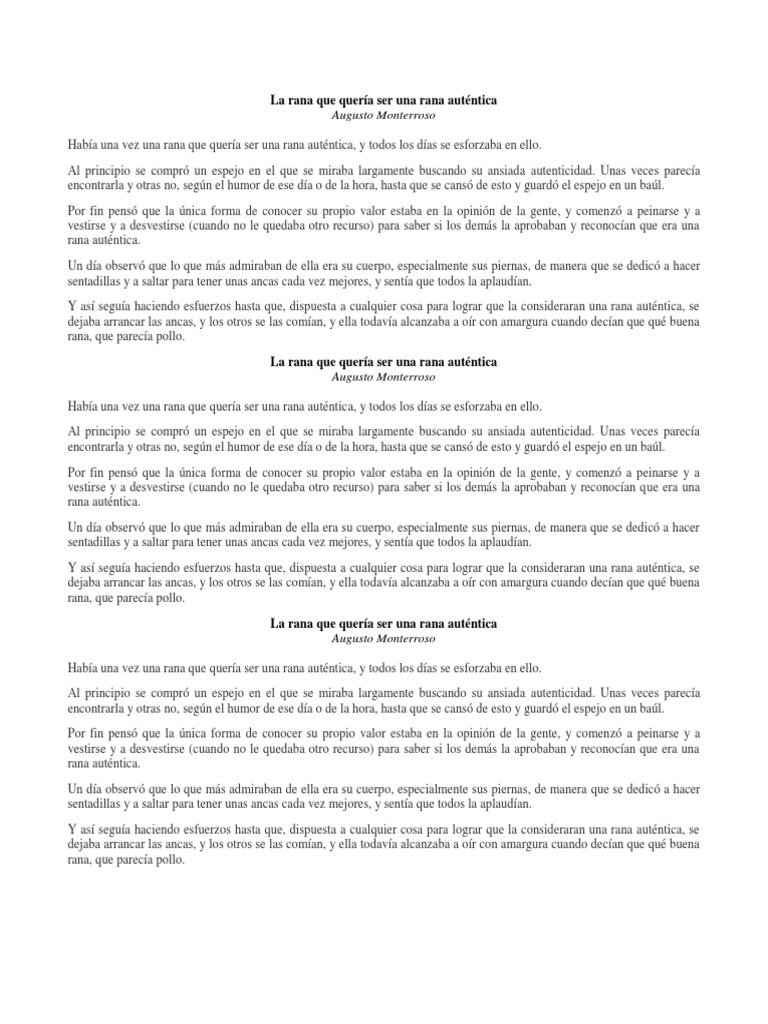 La Rana Que Quería Ser Una Rana Auténtica Actividad 8B | PDF | Comprensión lectora | Science