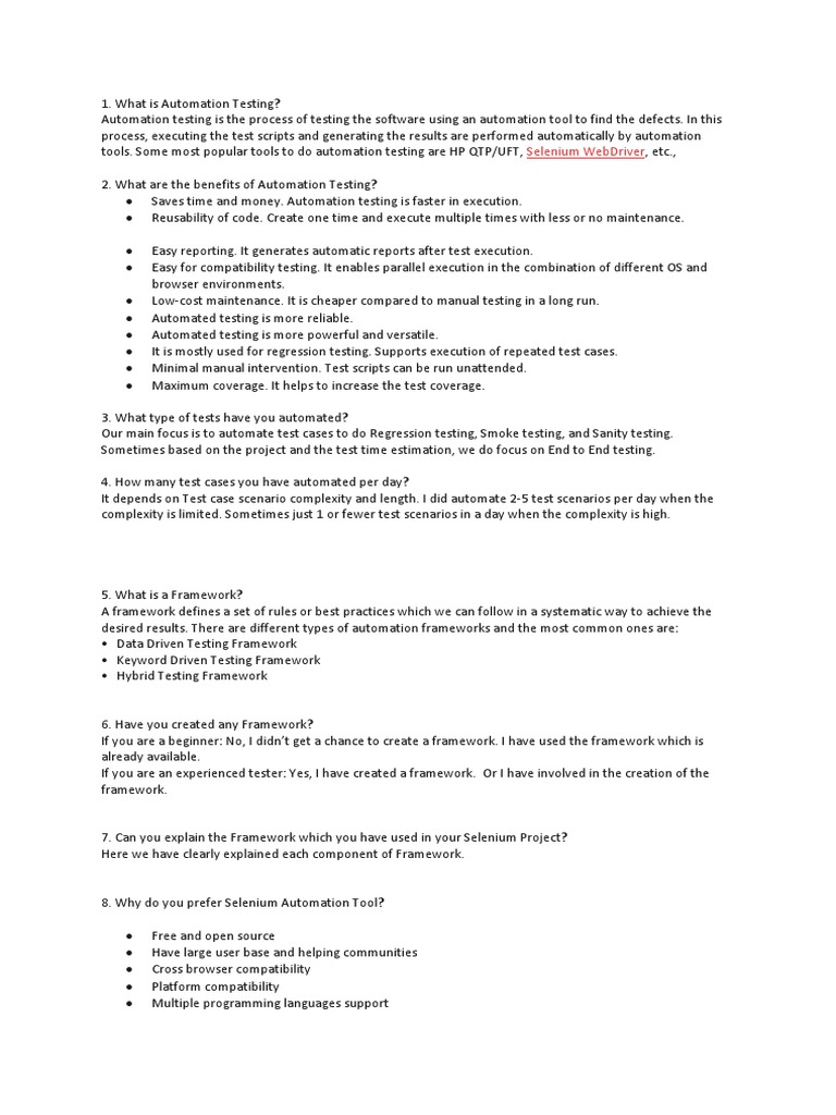 Selenium Interview Questions | PDF | Selenium (Software) | Computer Programming