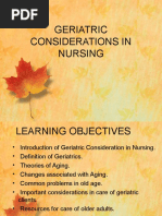 Geriatric Consideration in Nursing | PDF | Geriatrics | Skin