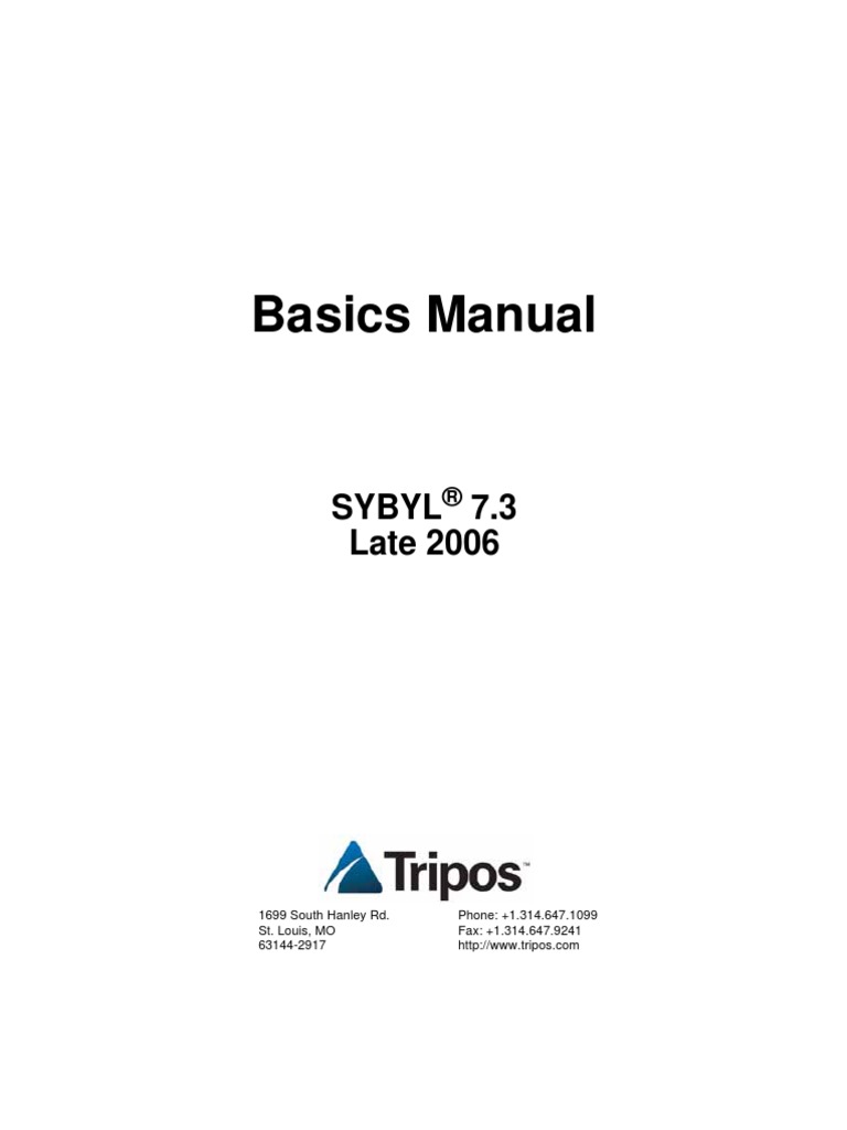 Basics Manual: Sybyl 7.3 Late 2006 | PDF | Cartesian Coordinate System ...
