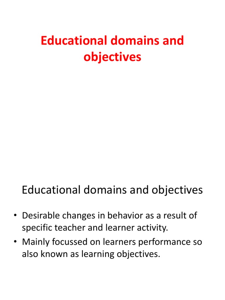 Educational Domains and Objectives | PDF | Behaviorism | Teaching