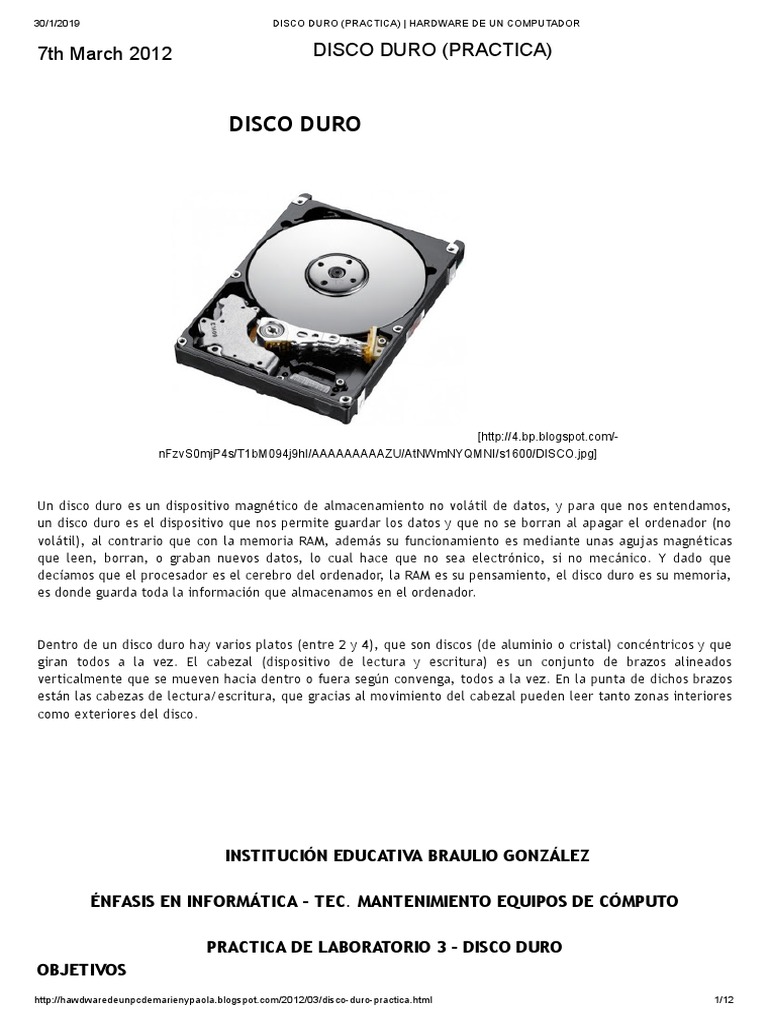 HDD - Practica | PDF | Disco duro | Almacenamiento de datos de la computadora