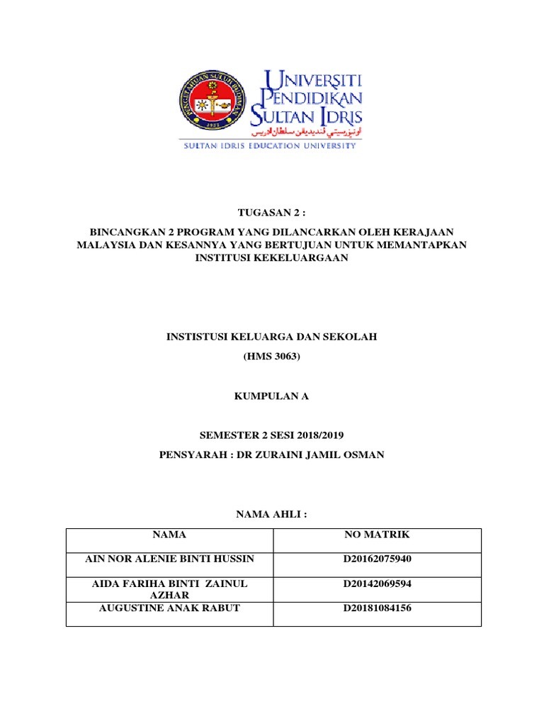 Esei (2 Program Yang Dilancarkan Oleh Kerajaan Malaysia Dan Kesannya) | PDF