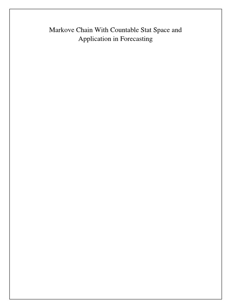 Markove Chain and Application in Forecasting | PDF | Markov Chain ...