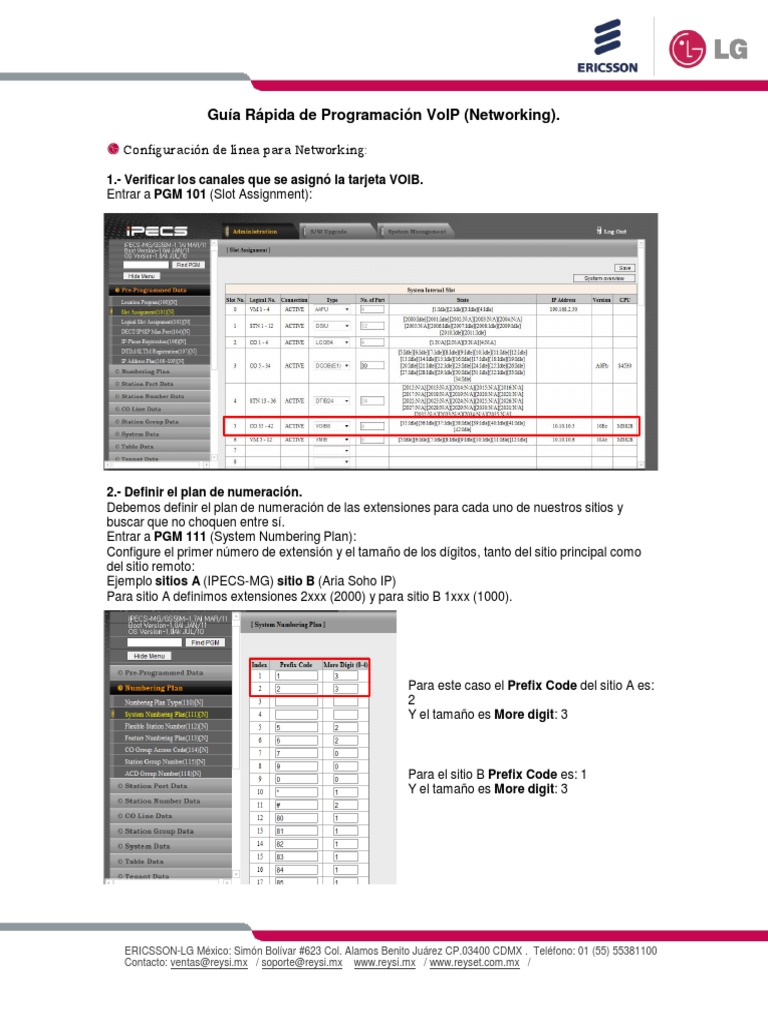 ES Guia Programacion Networking IPECS MG | PDF | Redes | Protocolos de comunicaciones