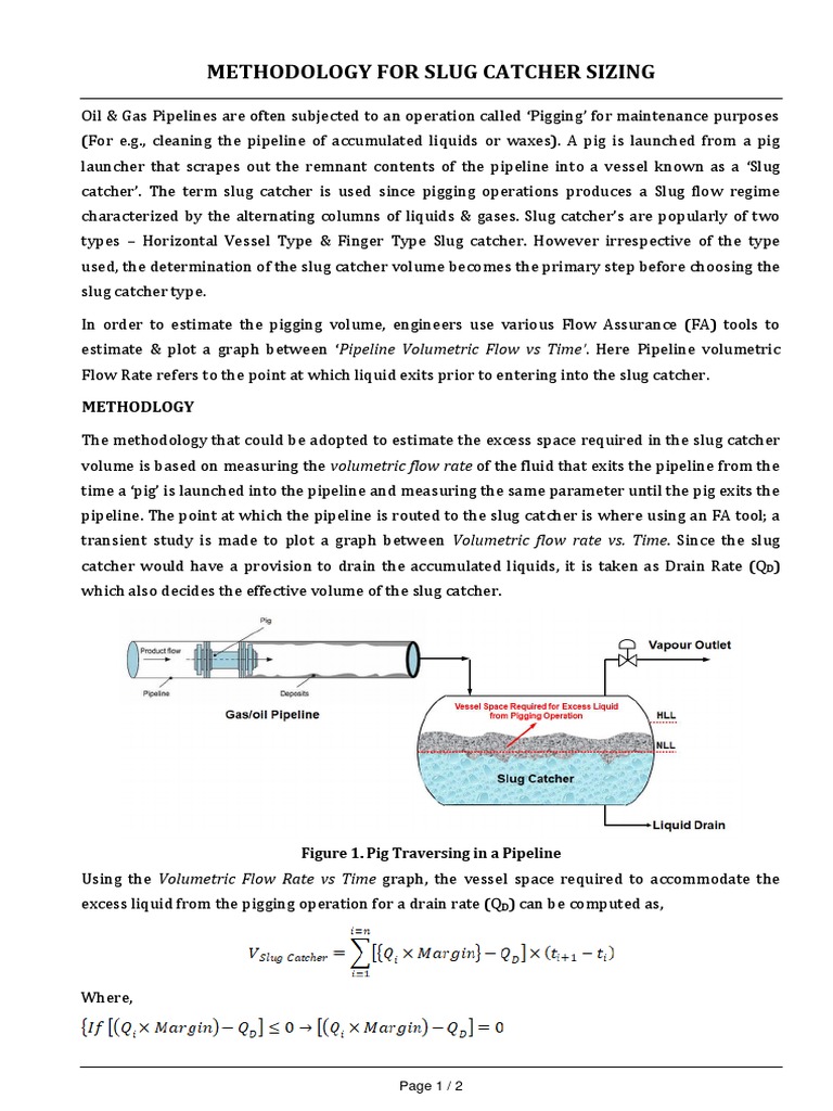 Methodology For Slug Catcher Sizing: Methodlogy | PDF | Flow ...