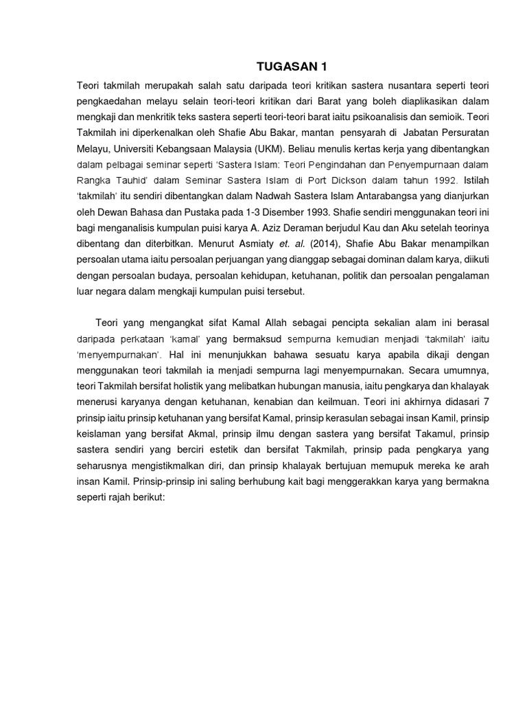 Sastera - Tugasan 1 (Esei) | PDF