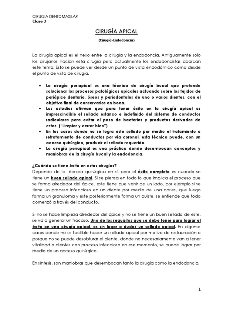 CX Clase 3 - Cirugía Apical | PDF | Cirugía | Boca