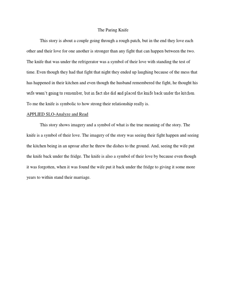 The Paring Knife | PDF