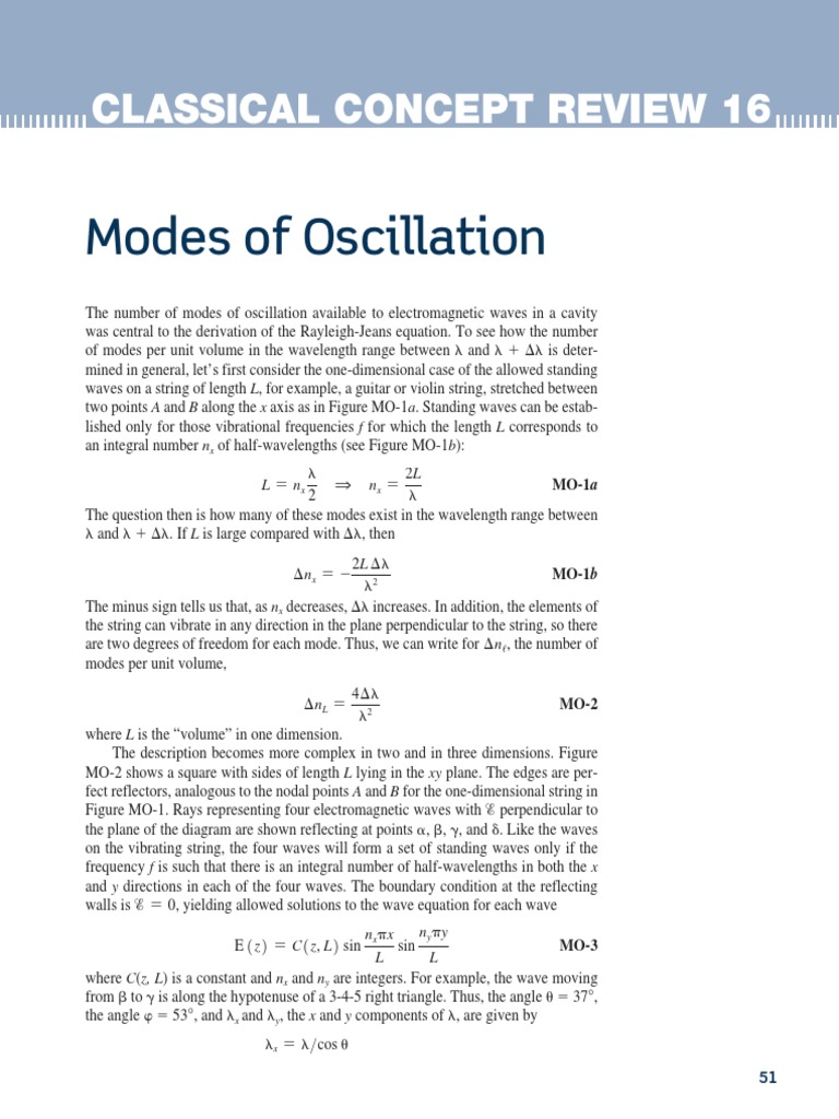 Modes of Oscillation in Electromagnetic Waves | PDF | Normal Mode | Waves