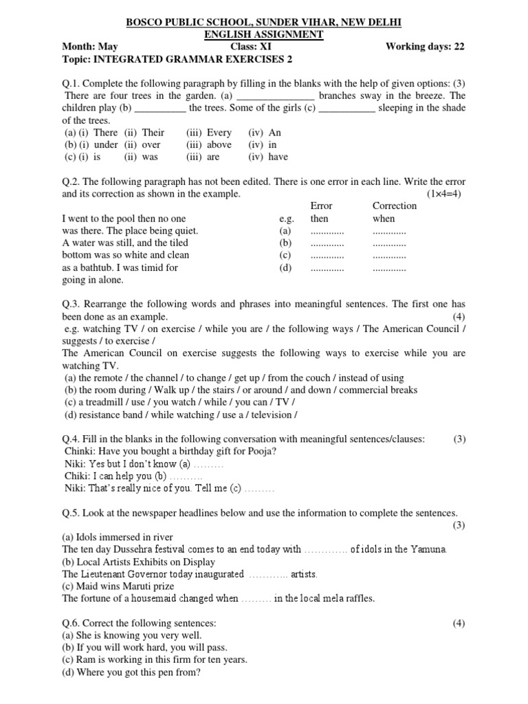 Integrated Grammar Exercises 2 | PDF | Human Communication | Cognition