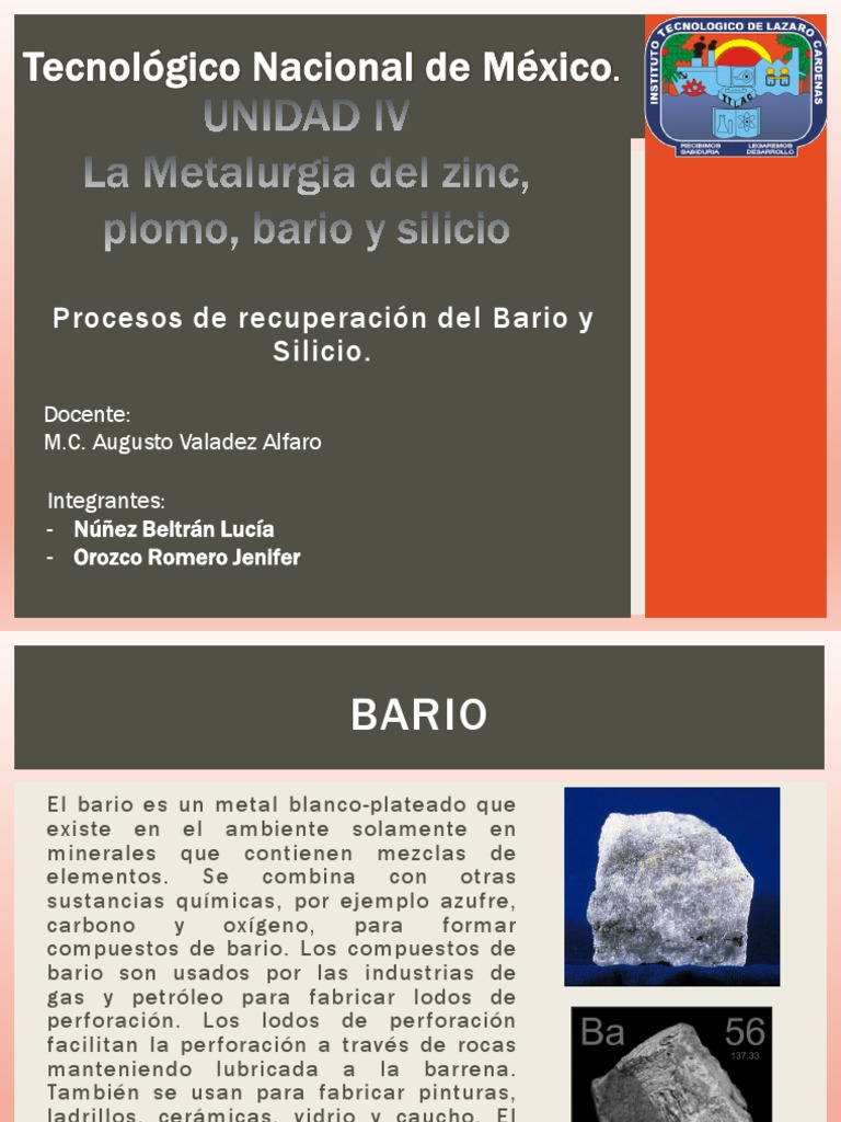 Equipo N°10 - Proceso de Recuperacion Del Bario y Silicio PDF | PDF ...