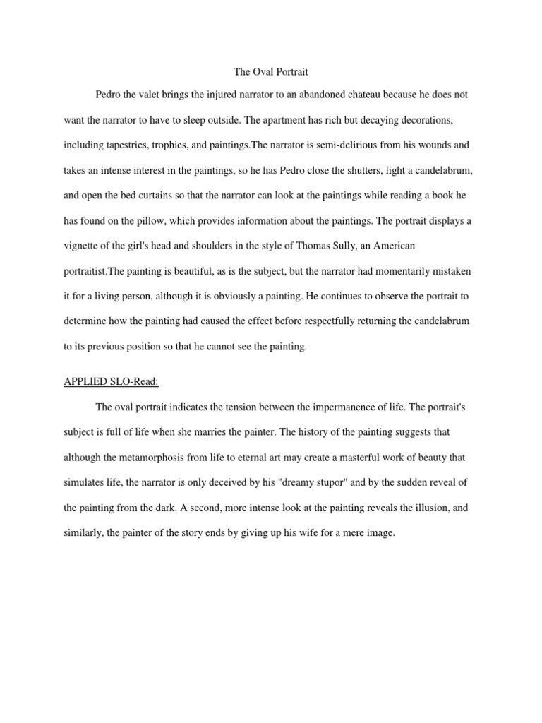 The Oval Portrait | PDF