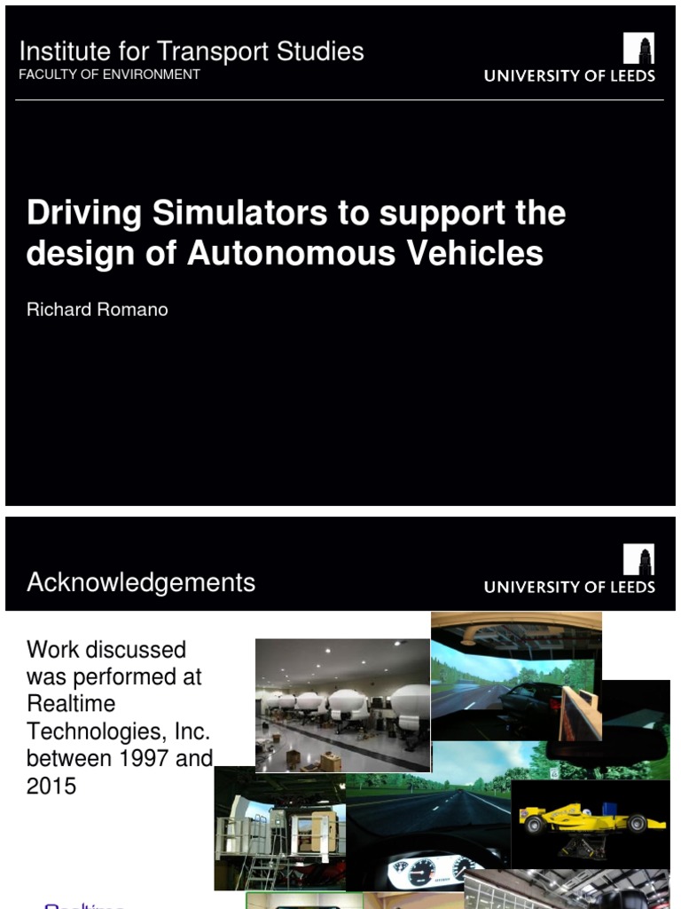 Driving Simulators for Autonomous Vehicles | PDF | Simulation | Transport