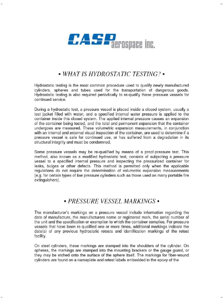 Hidrostatic Test Inpections | PDF