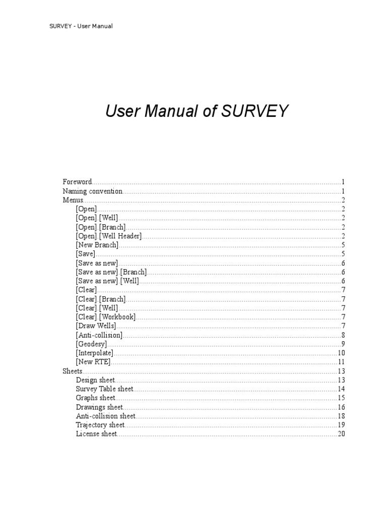 SURVEY - User Manual | PDF | Computer File | Menu (Computing)