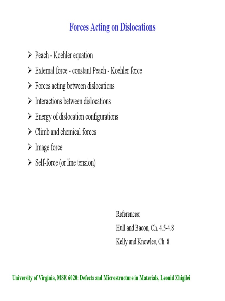 Forces On Dislocations | PDF | Dislocation | Stress (Mechanics)