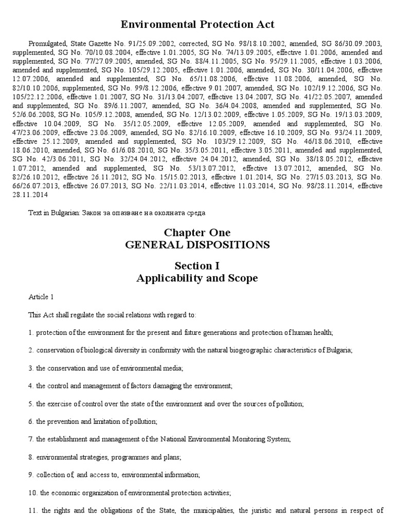 Environmental Protection Act PDF | PDF | Environmental Protection | Waste