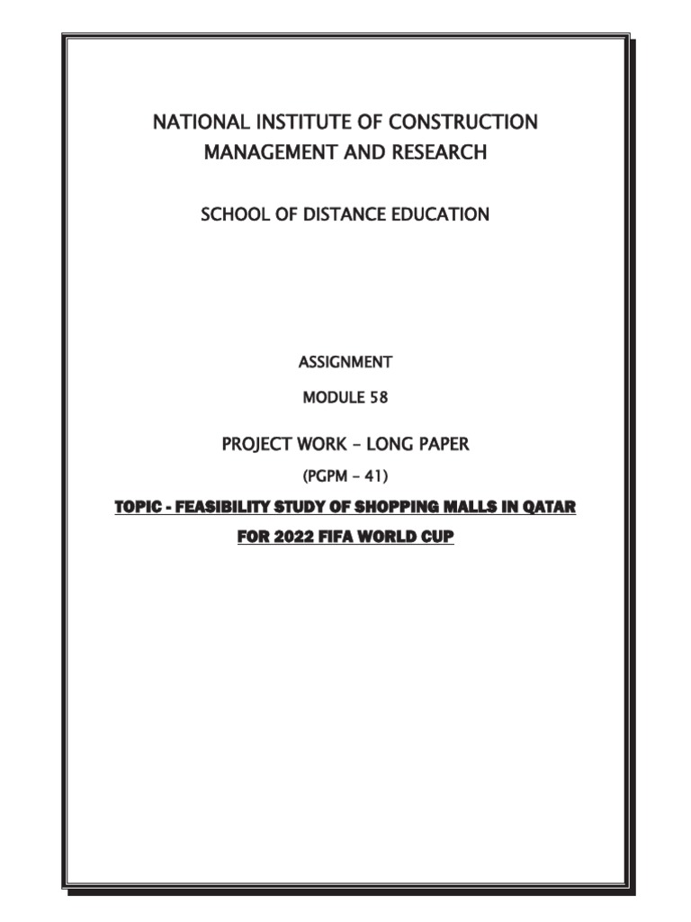 NICMAR Long Paper | PDF | Doha | Qatar