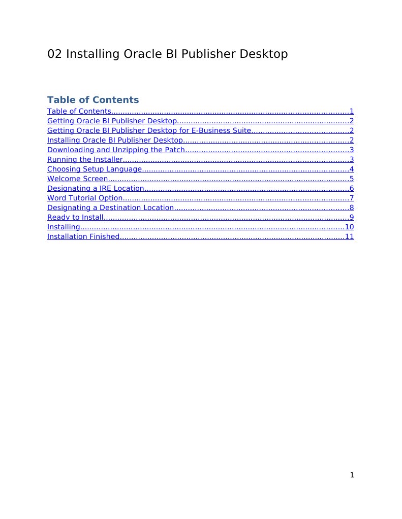 02 Installing Oracle BI Publisher Desktop | PDF