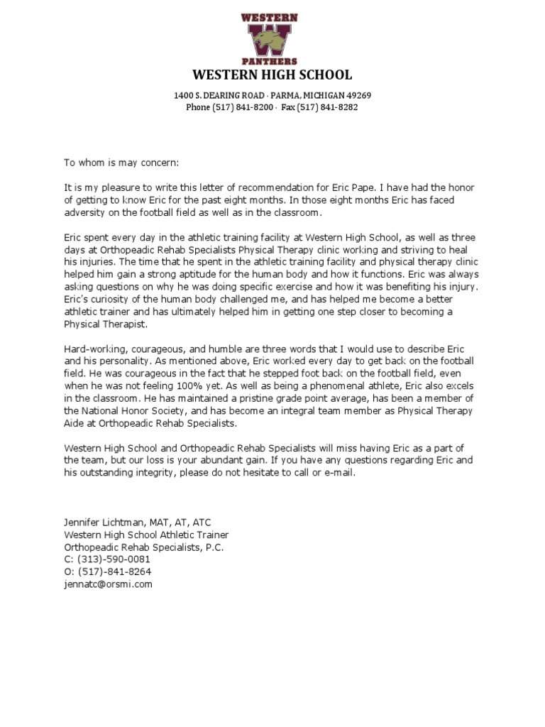 Letter of Rec | PDF