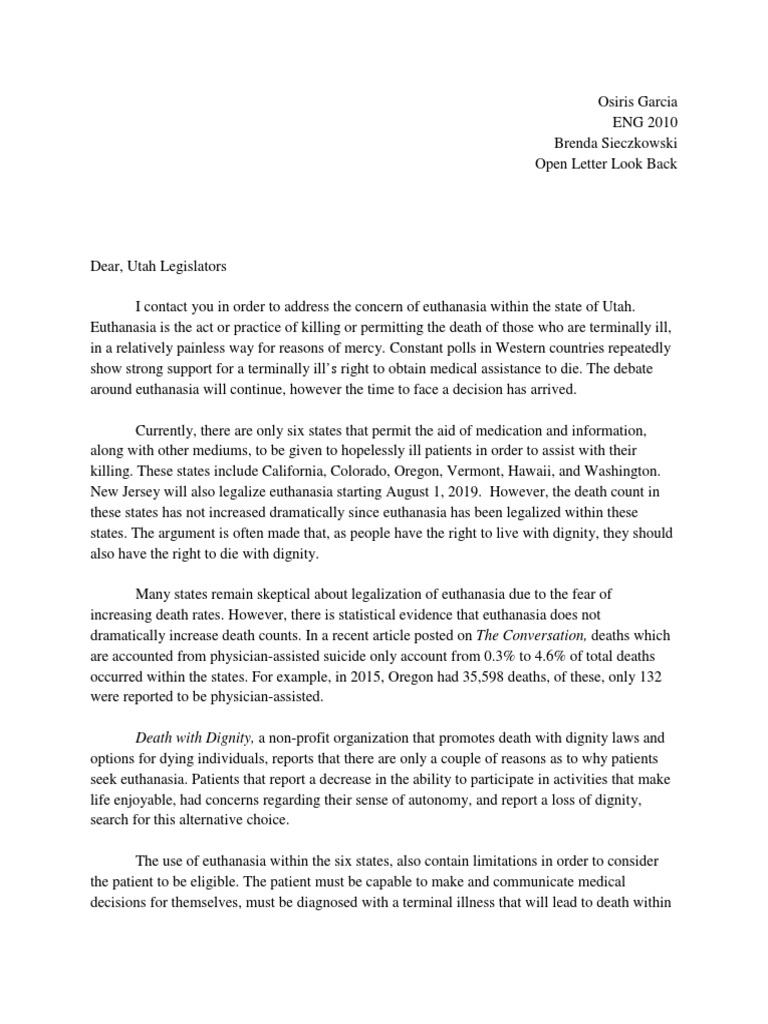 Look Back Open Letter | PDF | Terminal Illness | Medical Ethics