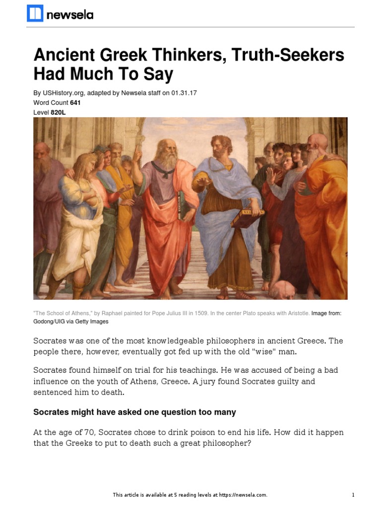 Ancient Greek Thinkers | PDF | Socrates | Plato