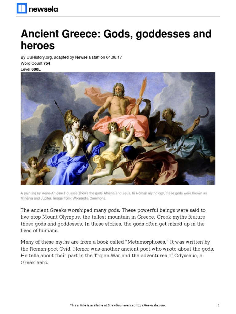 Gods Goddesses and Heros | PDF | Greek Mythology | Zeus