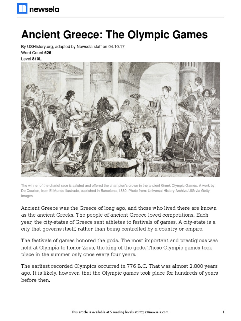 Olympic Games | PDF | Ancient Greece | Olympic Games