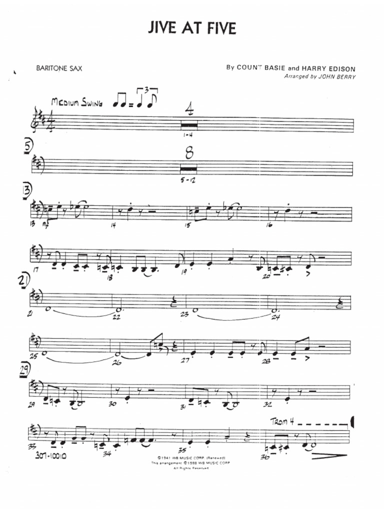 Jive at Five (Bari Sax) | PDF