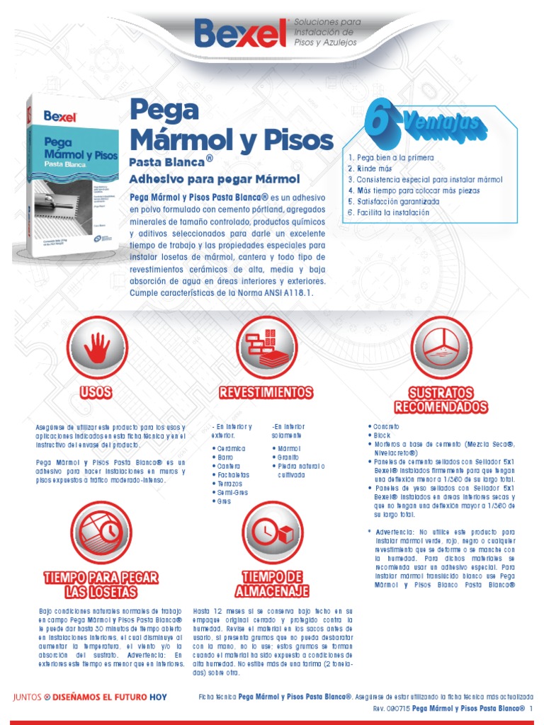 Pega Marmol y Pisos | PDF | Cemento | Adhesión