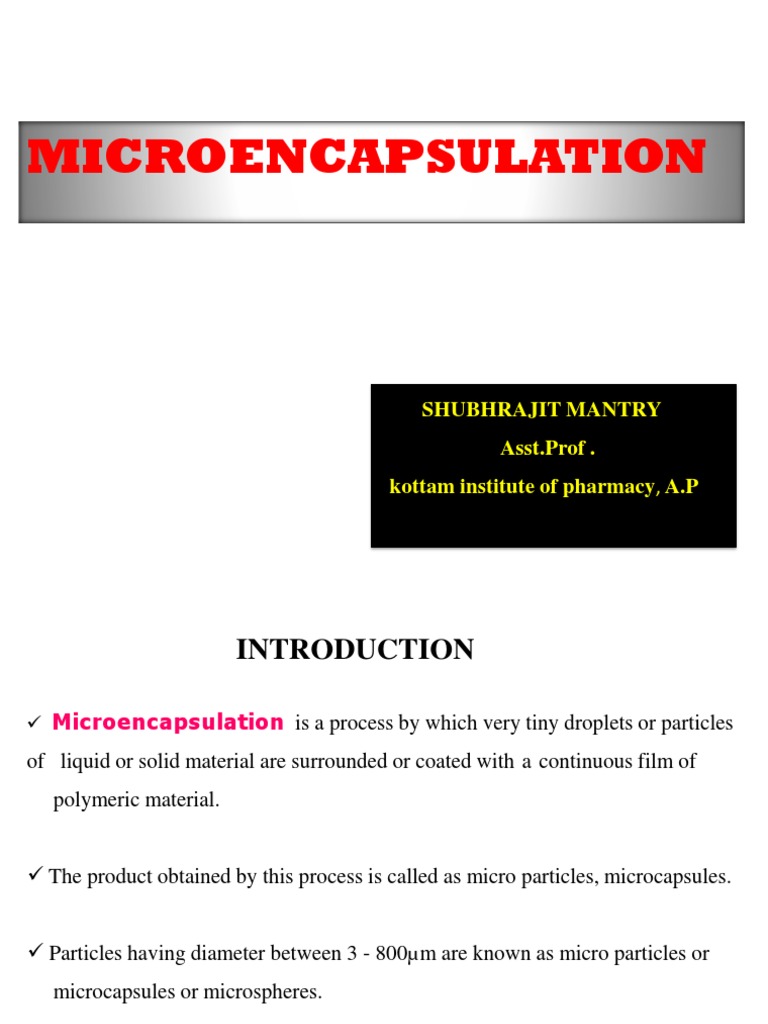 Microencapsulation 3856535 Powerpoint | PDF | Materials Science ...