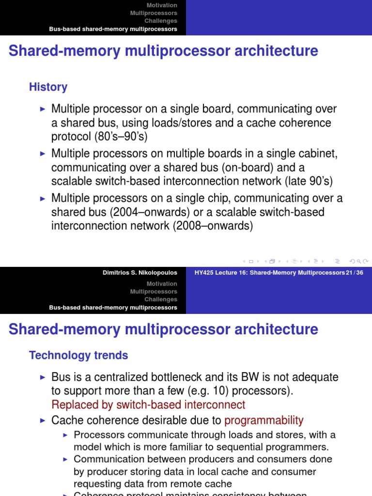 Multiprocessors Shared Memory | PDF | Cache (Computing) | Central Processing Unit